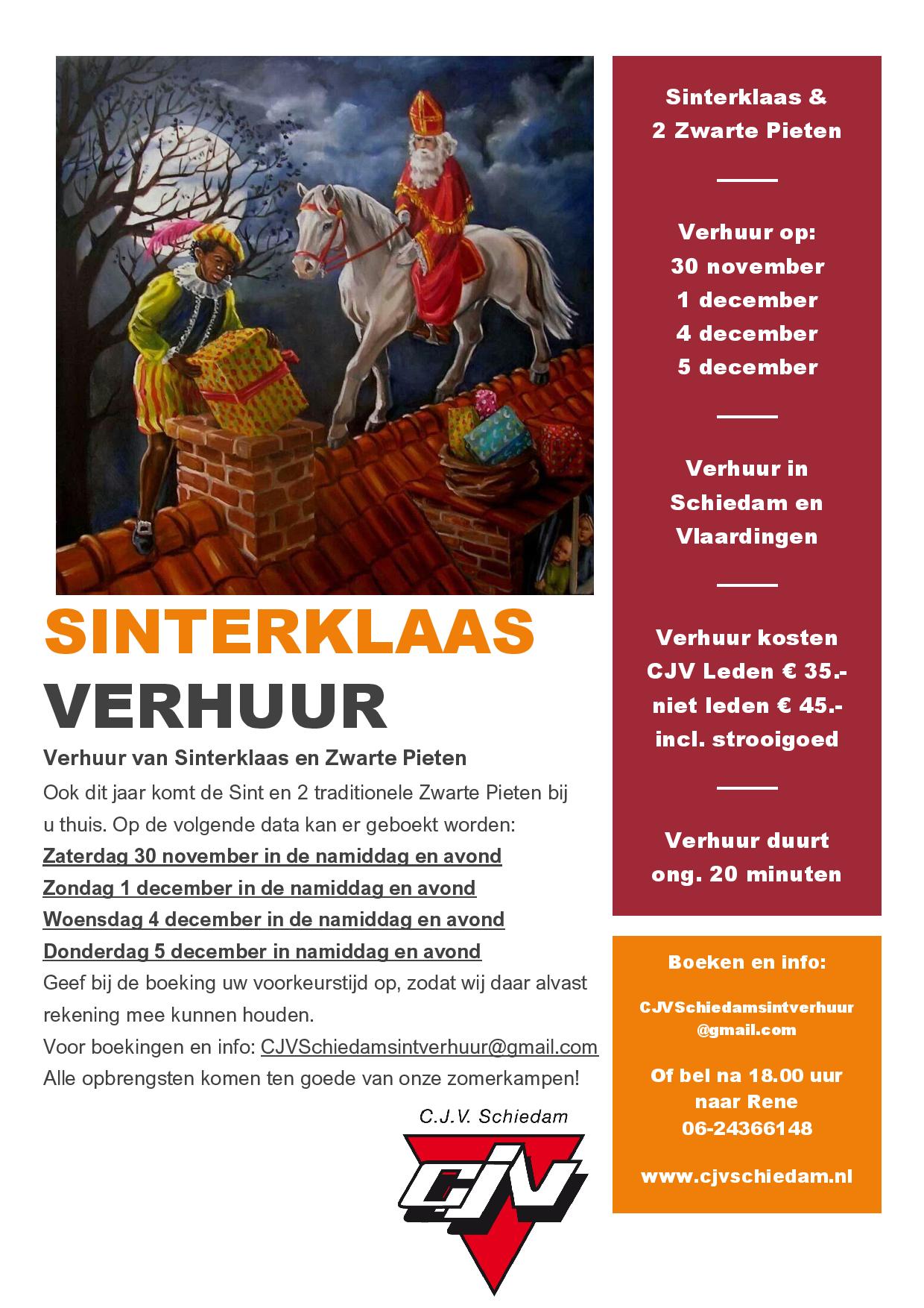 Flyer Sinterklaas verhuur 2019